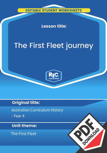 The first fleet journey | Australian Curriculum History | Year 4