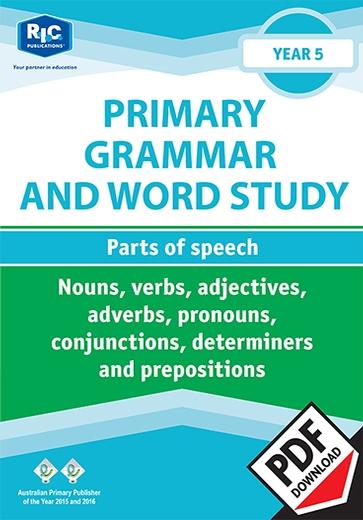 Primary Grammar and Word Study – Parts of Speech – Year 5 digital unit ...