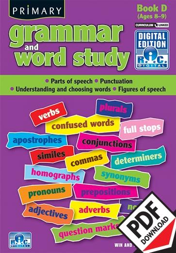Primary Grammar and Word Study Book D – Ages 8–9 ebook | English | Year 3