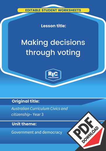 Making decisions through voting | Australian Curriculum Civics and ...