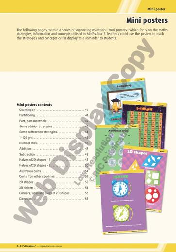 Australian Curriculum Mathematics | Mini Posters | Year 1 ebook
