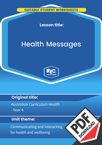 Health messages | Australian Curriculum Health | Student lesson