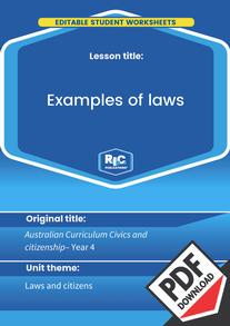 Examples of laws | Australian Curriculum Civics and Citizenships | Year ...