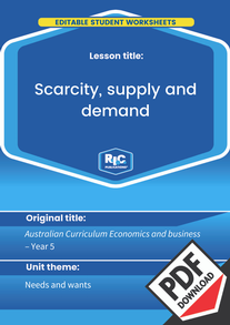 Scarcity, supply and demand | Australian Curriculum Economics and ...