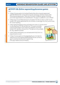 Phonological Awareness Skills – Unit 10 – Phoneme Segmentation – Ages 4 ...